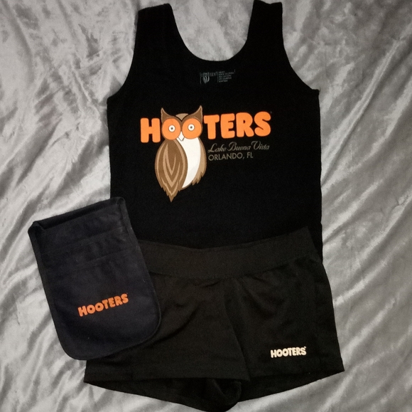 Hooters | Tops | Rare Hooters Uniform Tank Shorts And Pouch Sm | Poshmark